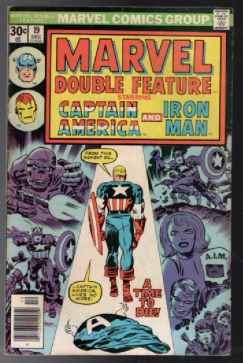 Marvel Double Feature #19 ORIGINAL Vintage 1976 Marvel Comics Captain ...