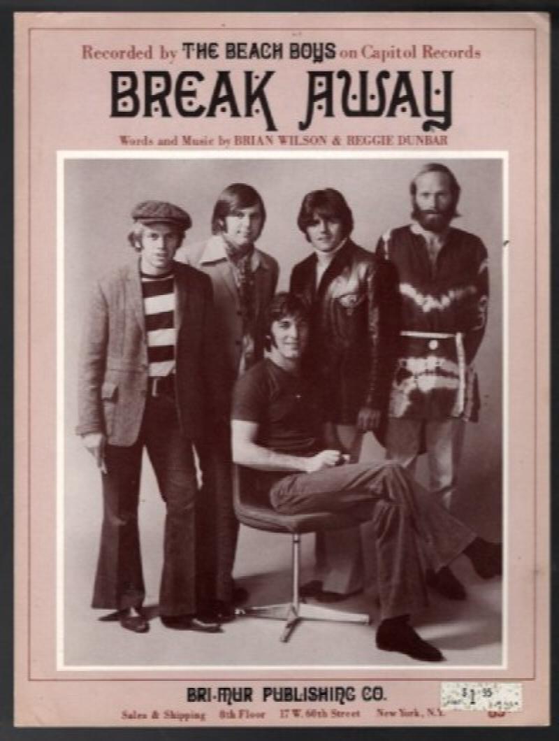THE BEACH BOYS "BREAK AWAY" SHEET MUSIC-1969-EXTREMELY RARE