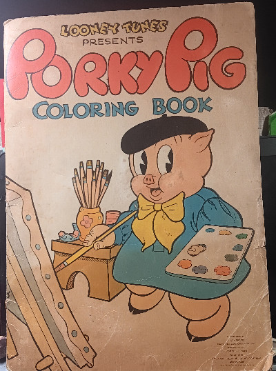 Original 1938 Porky Pig Coloring Book Looney Tunes Leon Schlesinger ...