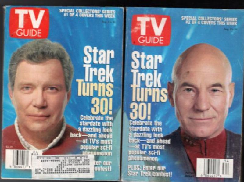 6 Random TV guides featuring Star Trek