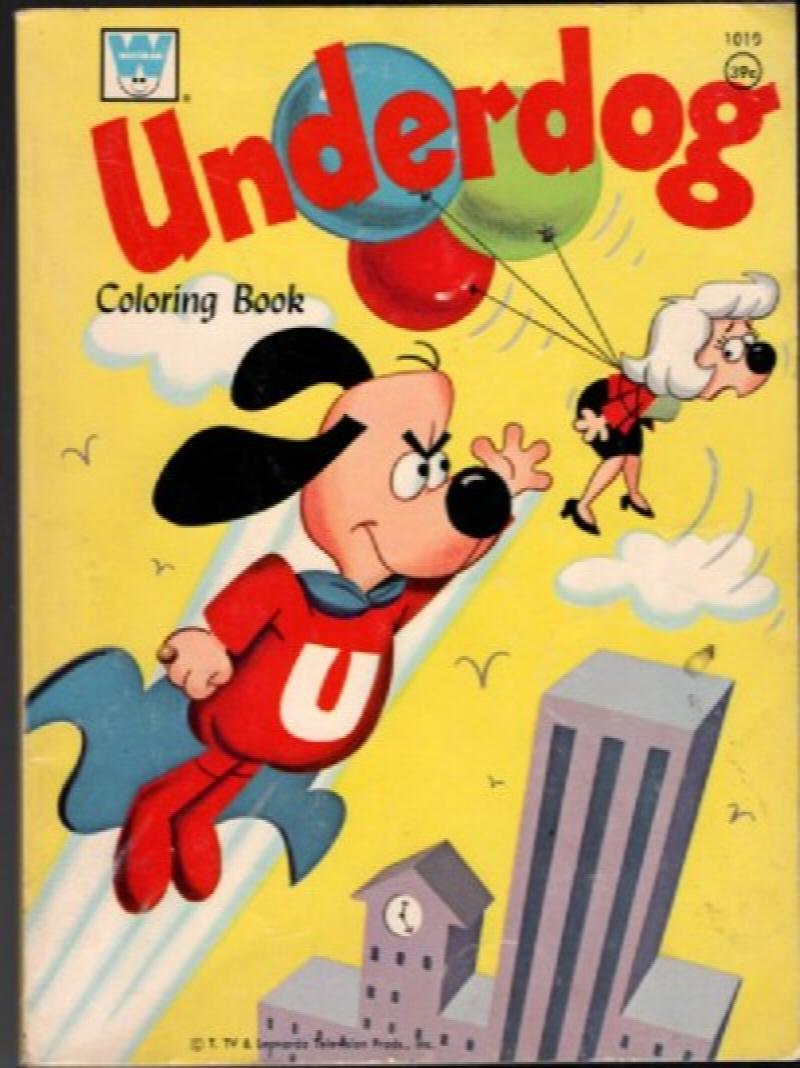 UNDERDOG 1972 coloring book Neatly USED comic cartoon character ...