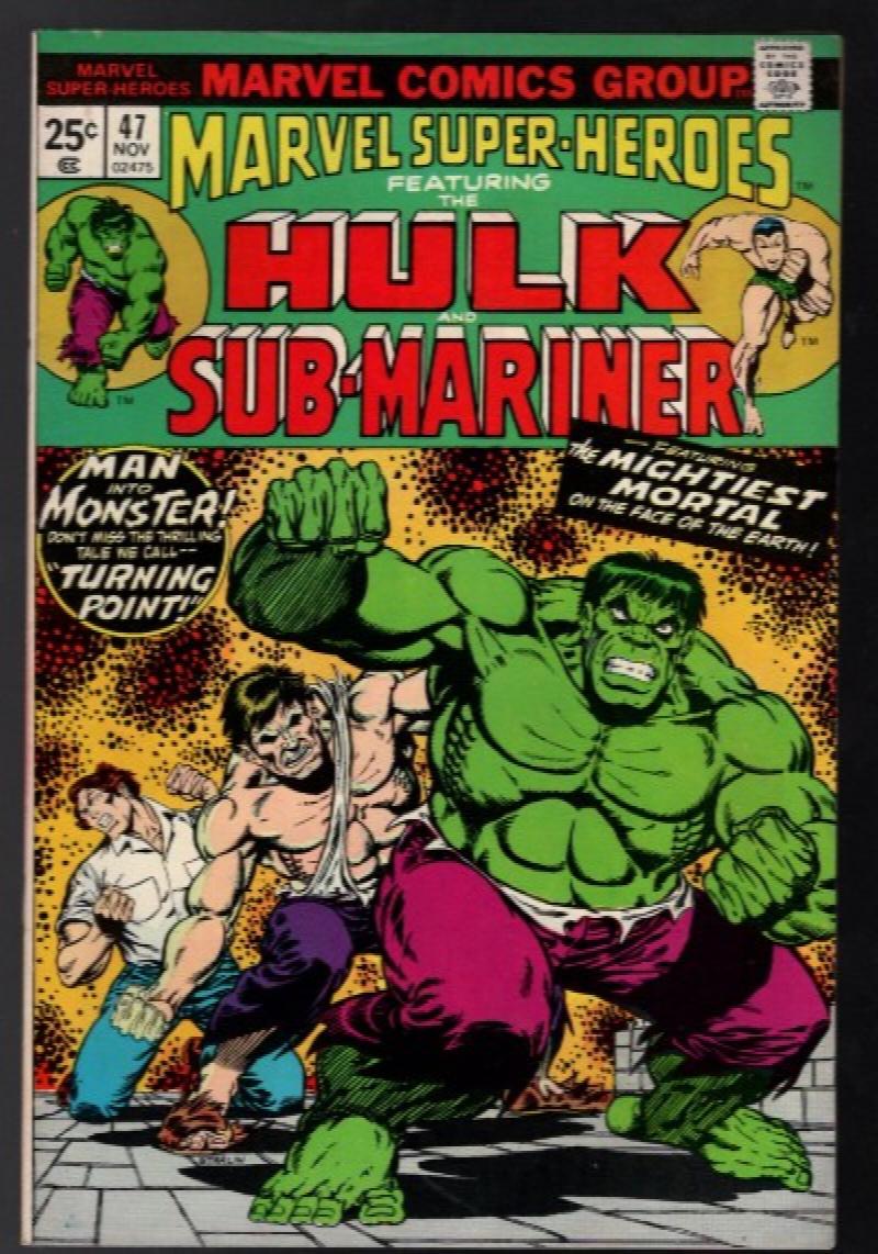 Marvel Super Heroes #47 Marvel Hulk & Sub-Mariner Bronze Age 1974 ...