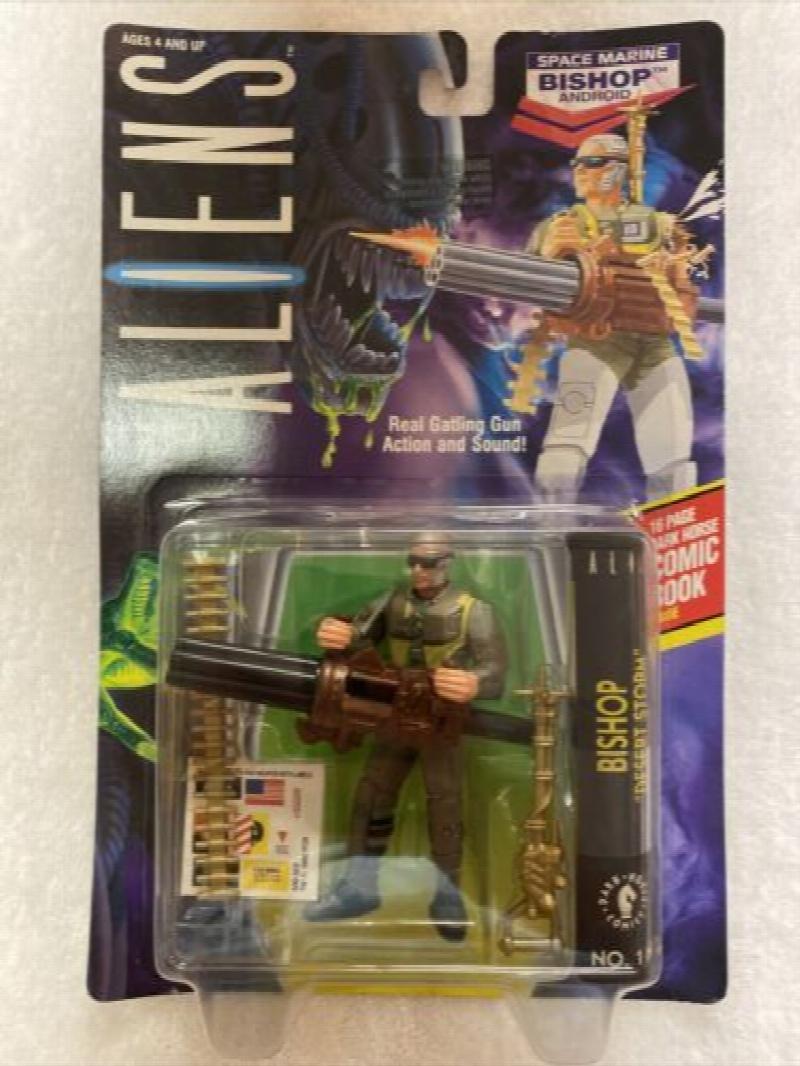 Aliens Space Marine Bishop Android 1992 Kenner Action Figure w/ Gatling Gun