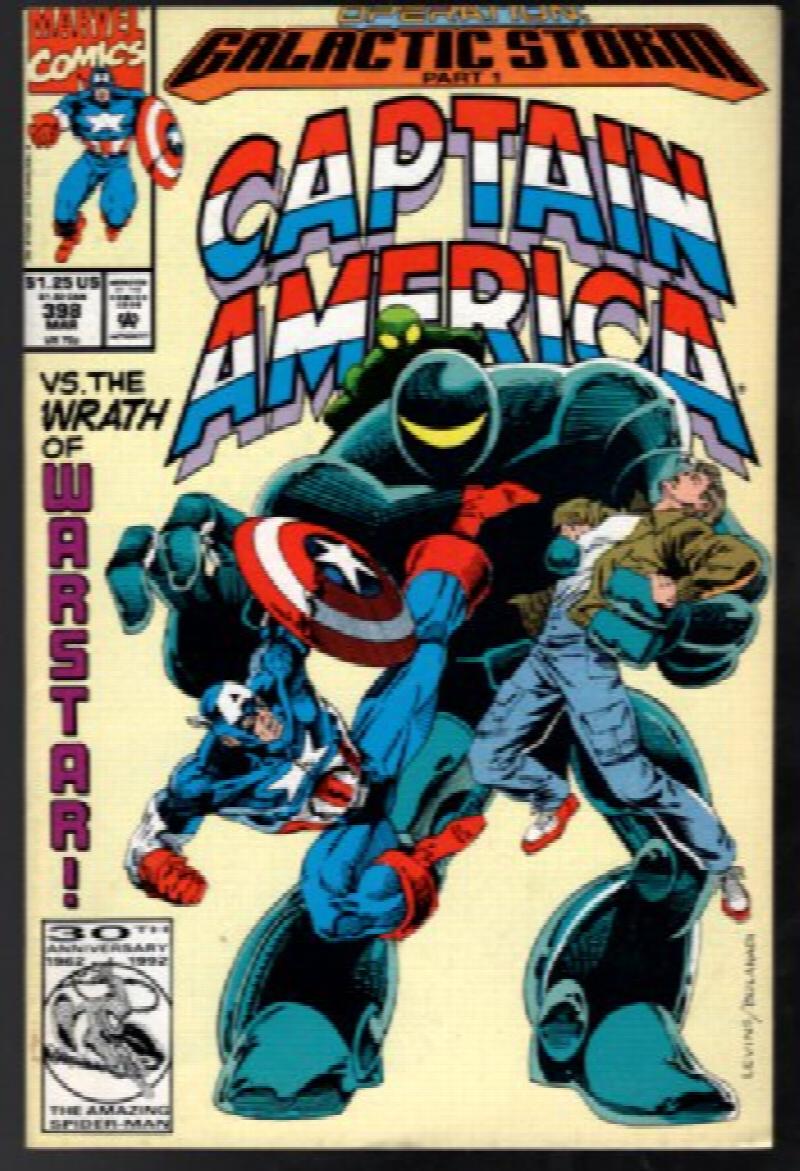 Captain America #398 1992 VF/NM Galactic Storm Part 1 Marvel Comic Book