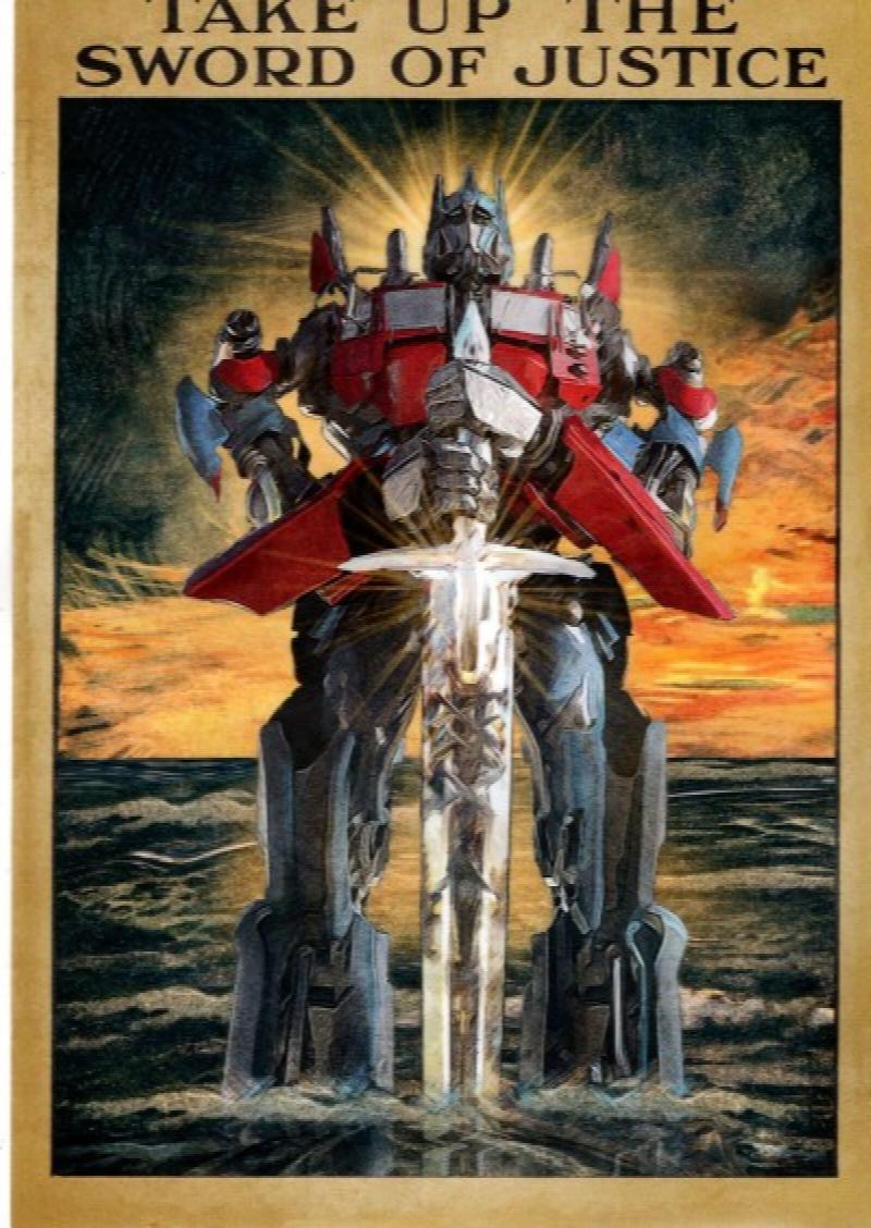 Transformers: Take up the sword of Justice Mini poster